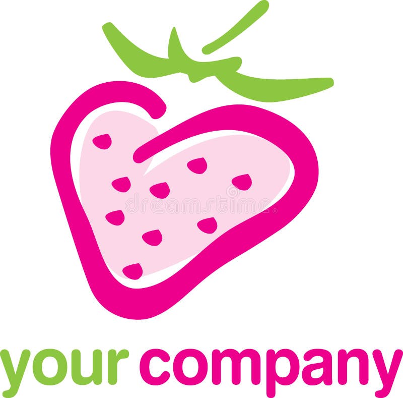 Fruit de fraise de logo illustration de vecteur. Illustration du image ...