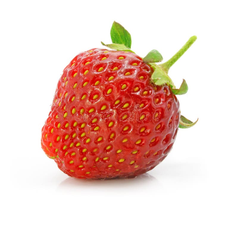 Fruit De La Fraise Rouge D'isolement Image stock - Image du vert ...