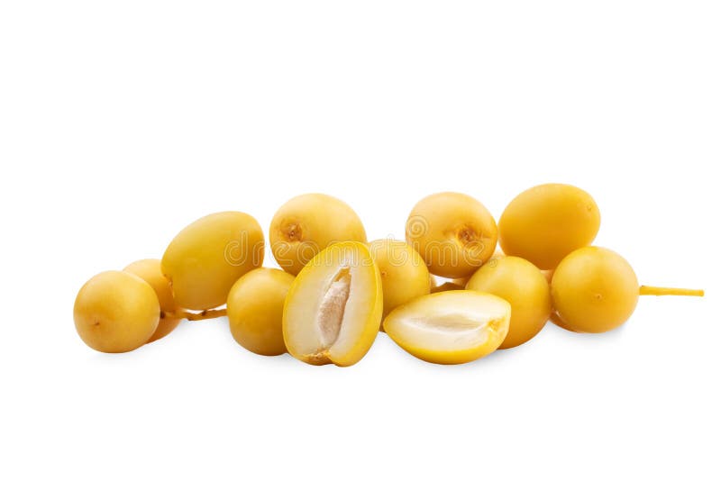 Fruit De Palme Dattier Jaune Sur Fond Blanc Photo stock - Image du ...
