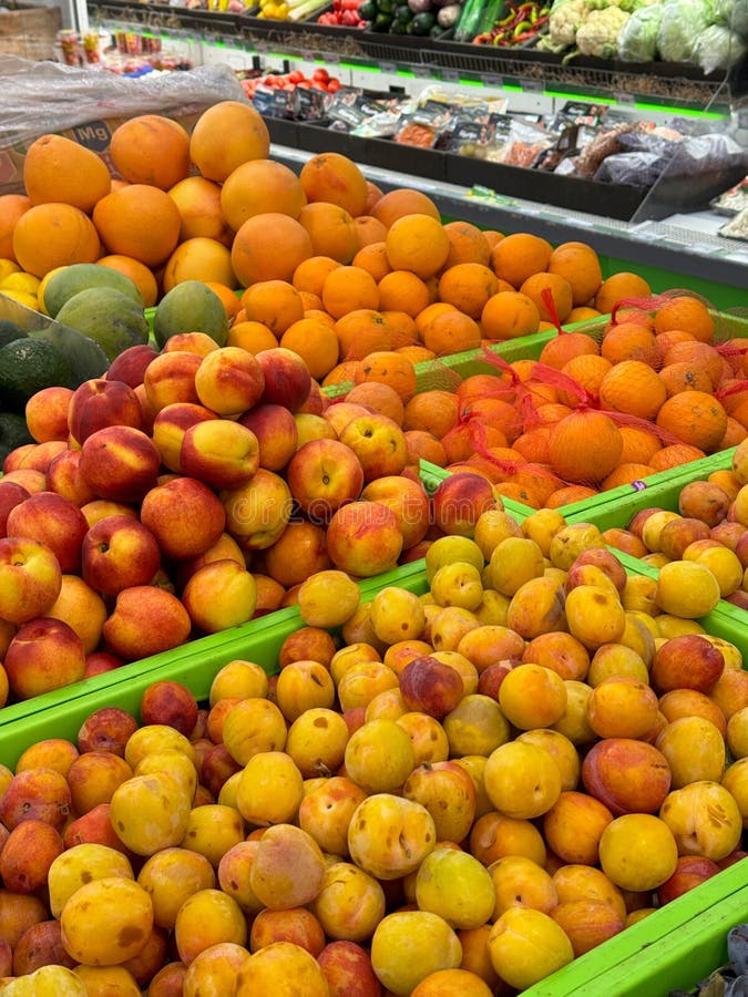 Fruit Display in a Grocery Store Supermarket Stock Image - Image of ...