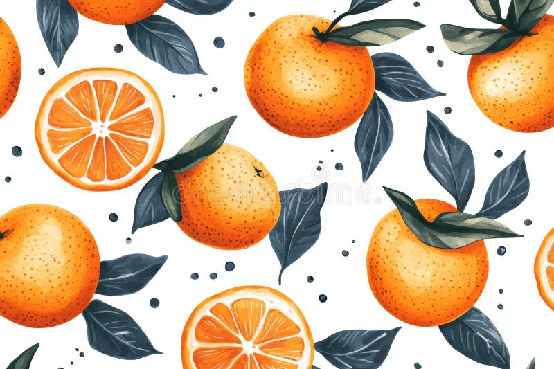Fruit Doodle Pattern, Whimsical Pattern Featuring Playful Oranges and ...