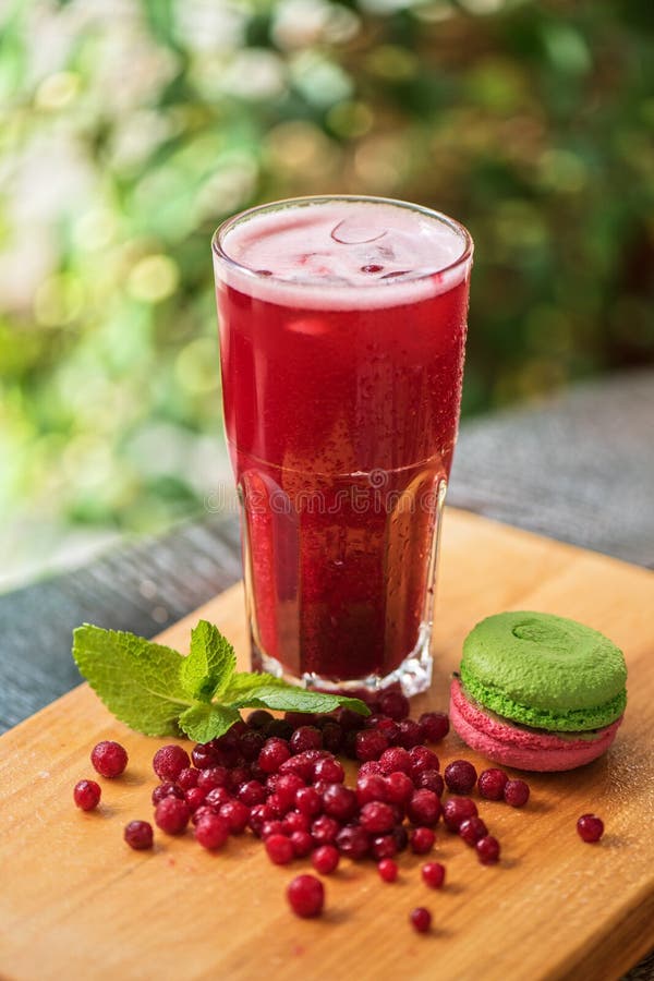 Fruit Drink with Cranberries Raspberries and Sea Buckthorn Stock Photo ...