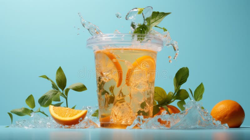 Fruit Drink in a Plastic Cup with Ice Stock Photo - Image of strawberry ...