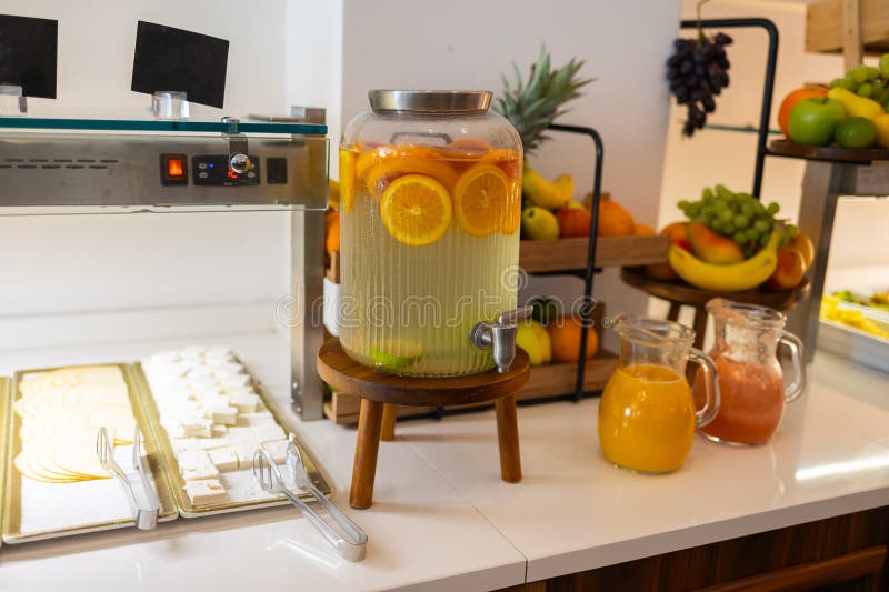 Breakfast Buffet in Luxury Hotel on Dining Table with Plate of ...