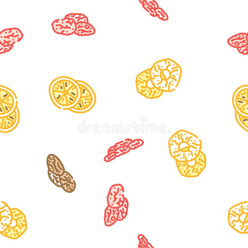Fruit Dry Snack Nut Mix Vector Seamless Pattern Stock Vector ...