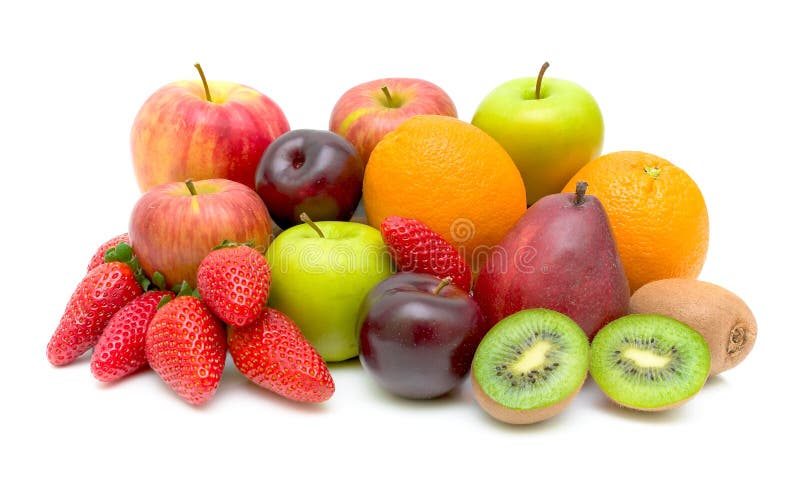 Fruit En Bessen Op Witte Achtergrond Stock Foto - Image of peer, vers ...