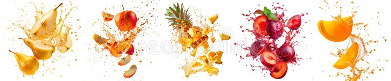 Fruit Explosion, Slices and Splashes of Fruit Fly in Different ...