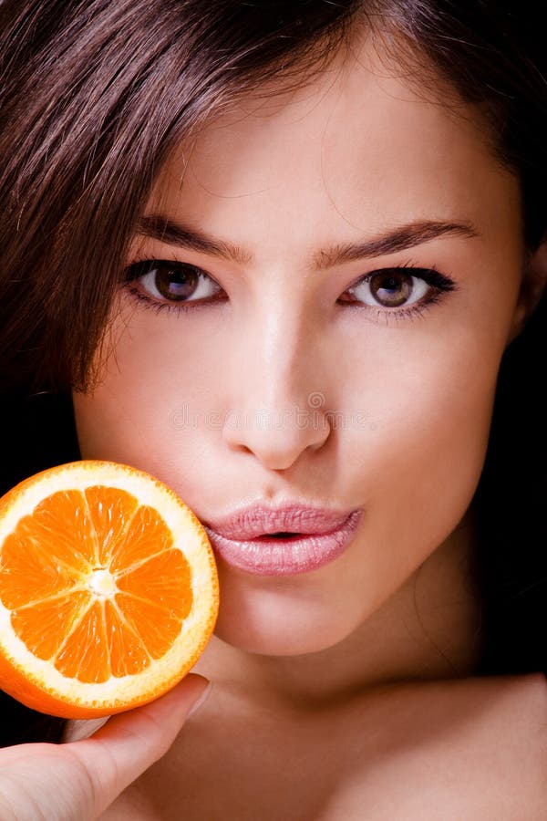 Fruit face stock image. Image of diet, mouth, spring, bright - 8268449