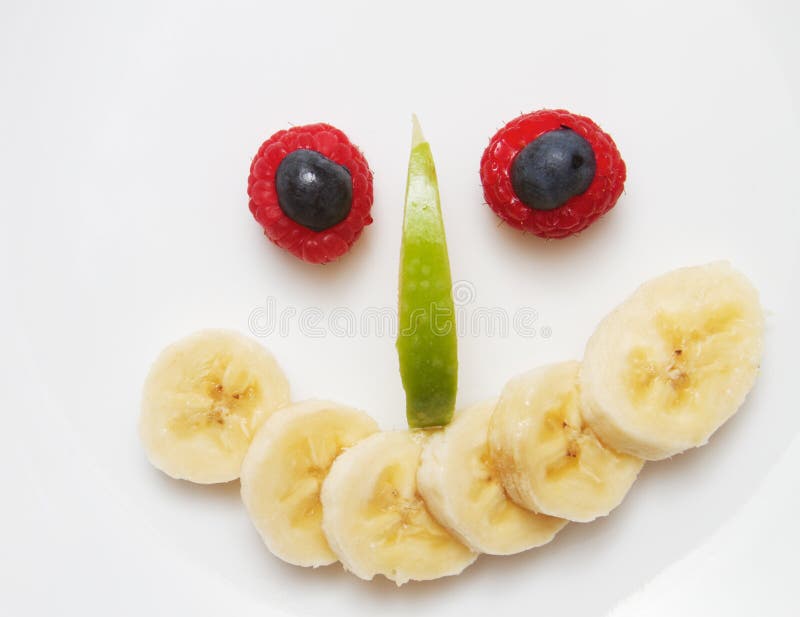 Fruit Face Plate stock photo. Image of emotion, arranged - 108965264
