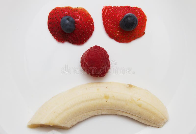Fruit Face Plate stock image. Image of diet, expression - 108965289