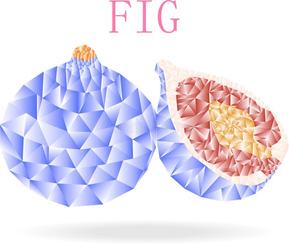 Fruit Figs Made in the Polygonal Style in the Form of Triangles Filled ...