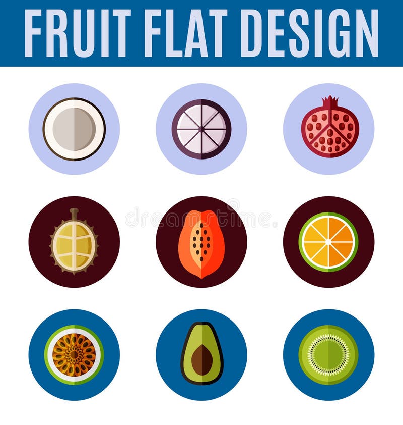 Fruit flat icon stock illustration. Illustration of papaya - 95937384