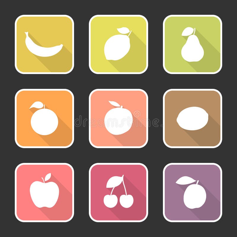 Fruit Flat Icons No.1 stock vector. Illustration of logo - 49646269