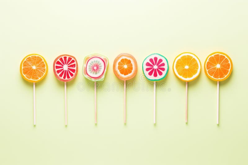 Fruit-flavored Lollipops in a Row Stock Image - Image of lollipops ...