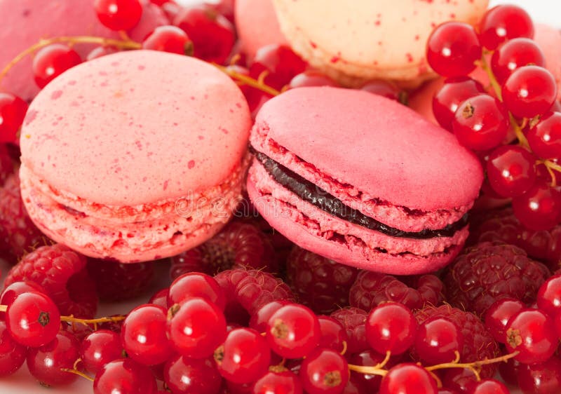Fruit Flavored Macarons with the Berries Stock Photo - Image of macro ...