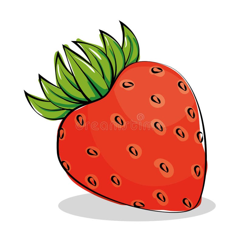 Icône De Dessin De Fruit Frais De Fraise Illustration de Vecteur ...