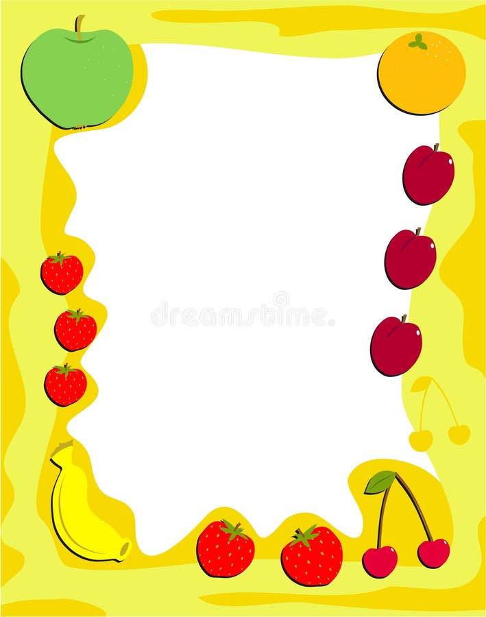 Cartoon Fruit Photo Frame [1] Stock Vector - Illustration of colours ...