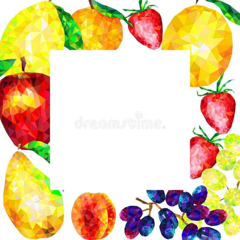 Fruit frame stock vector. Illustration of eating, geometric - 58026000