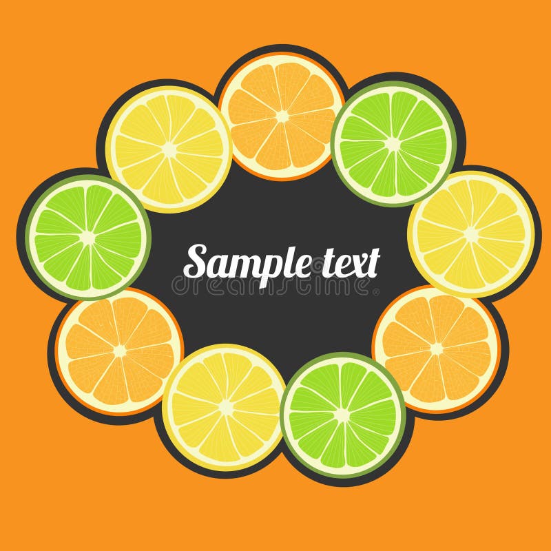 Fruit frame stock vector. Illustration of elements, lemon - 32288210
