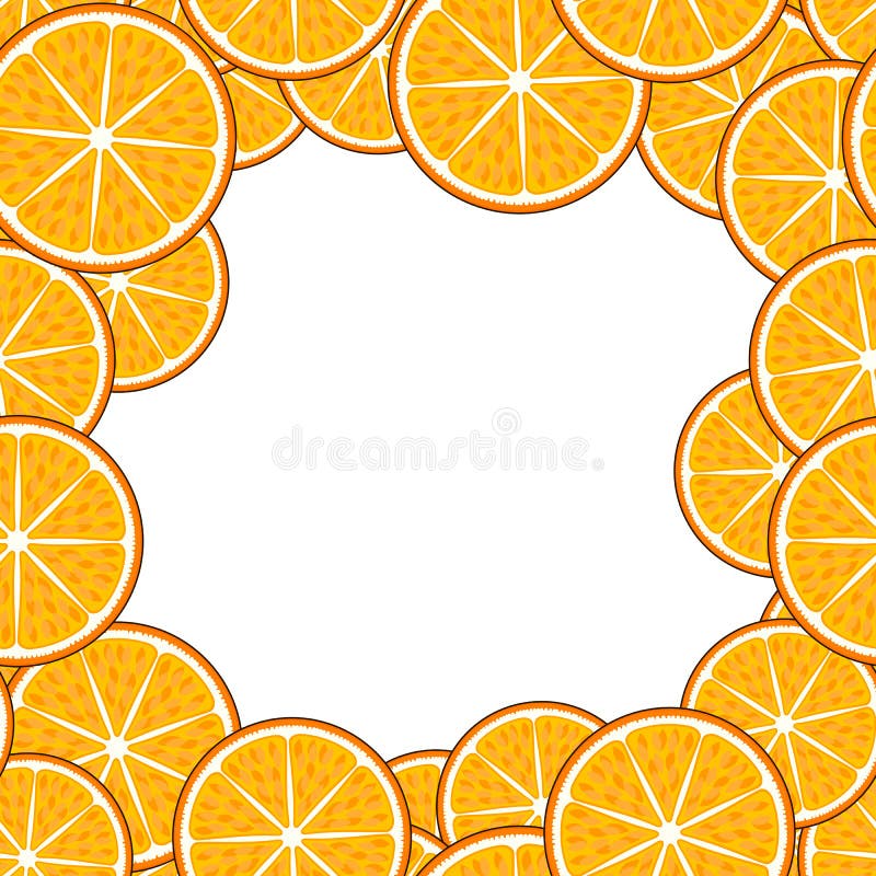 Fruit Frame. Pattern: Orange Slices. Vector Illustration Stock Vector ...