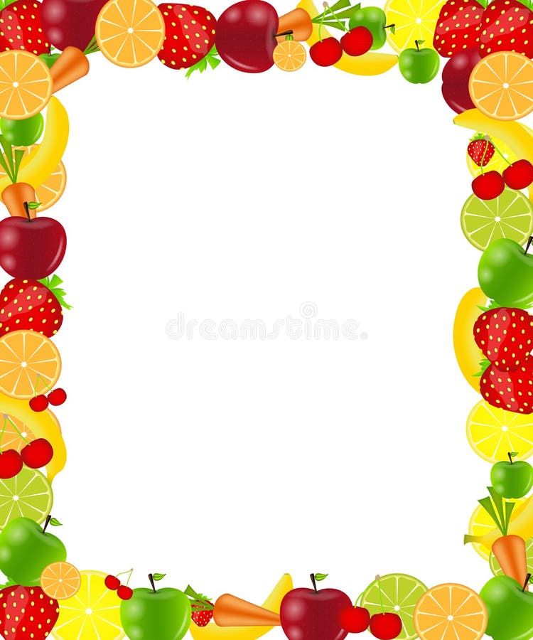 Fruit Frame Vector Illustration Stock Vector - Illustration of food ...