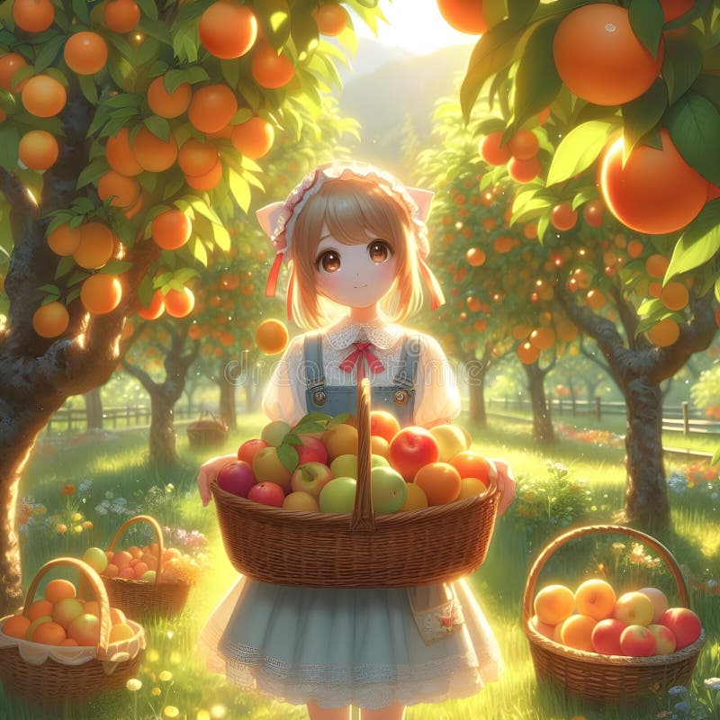 The Fruit Glimmers Like Gems in the Sunlight. Stock Illustration ...