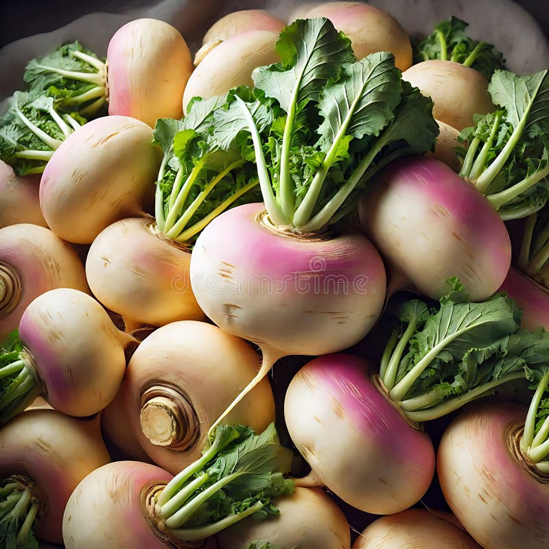 Pile of Fresh Turnips with Leaves Stock Illustration - Illustration of ...