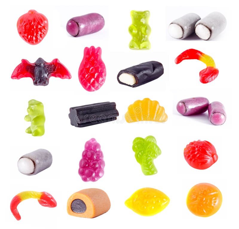 Fruit Gummi Candies Assortment Stock Image - Image of confection, jube ...