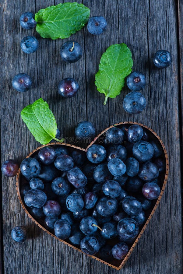 Fruit Heart Shape of Blueberries from Above Stock Image - Image of ...