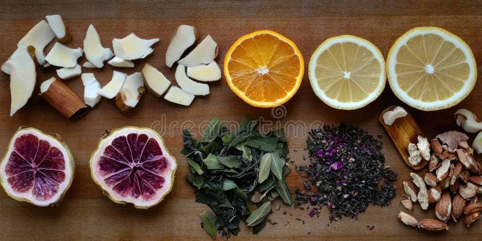 Fruit and Herb Samples stock photo. Image of citrus - 363580130