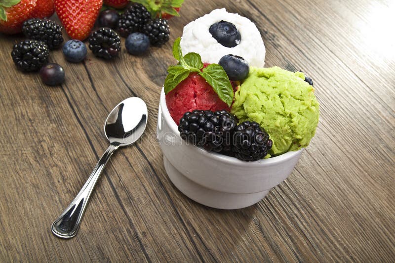 Fruit ice cream stock image. Image of cool, frozen, strawberries - 24299769