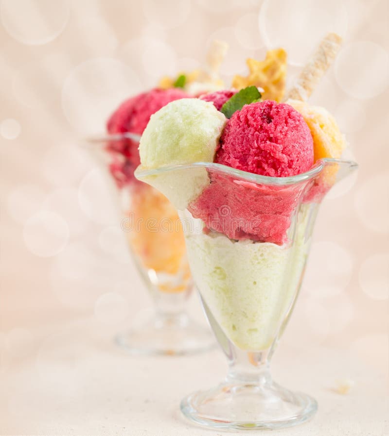 Fruit ice-cream. stock photo. Image of close, flavour - 49214292