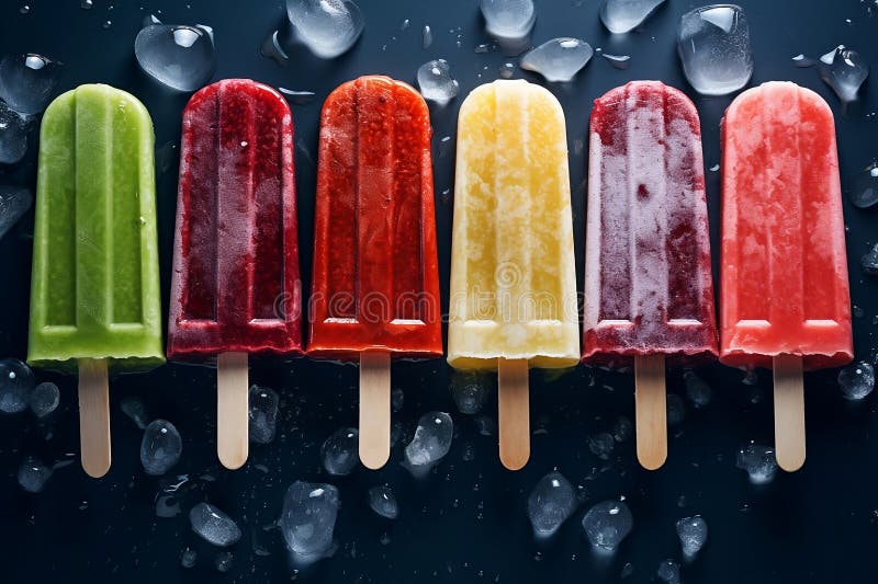 Fruit ice cream on a stick stock illustration. Illustration of tasty ...
