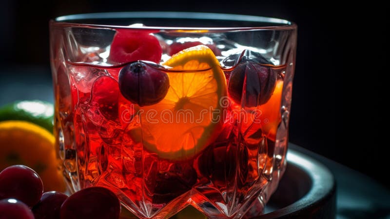 Fruit Ice with Various Kinds of Fruit Stock Illustration - Illustration ...