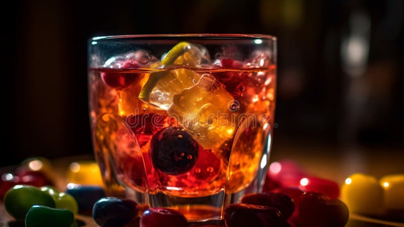 Fruit Ice with Various Kinds of Fruit Stock Illustration - Illustration ...