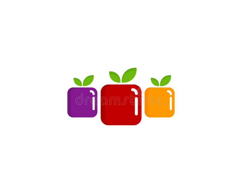 Fruit Icon Logo Design Element Stock Vector - Illustration of leaf ...