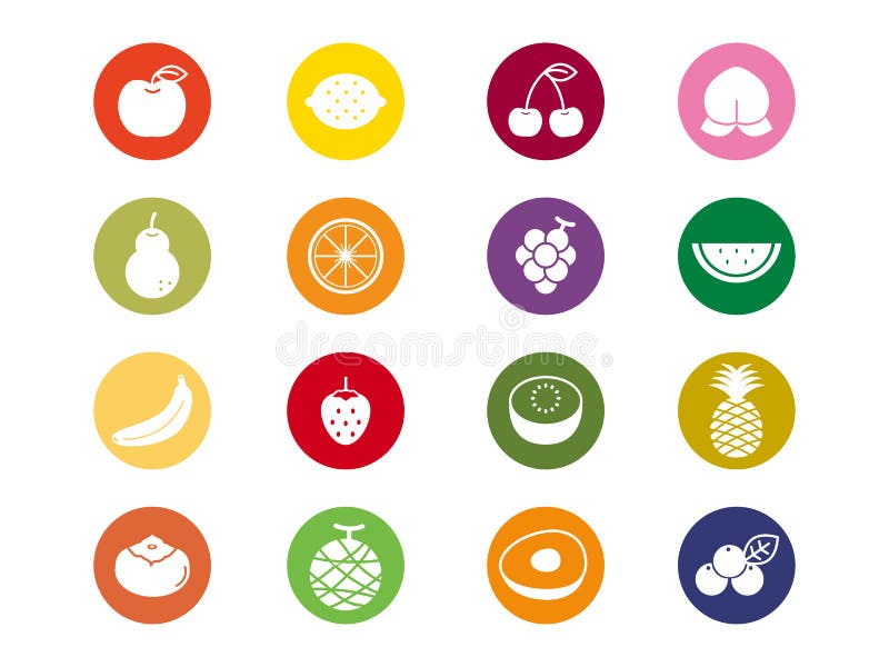 Fruit icon set stock vector. Illustration of fresh, pictogram - 176929256