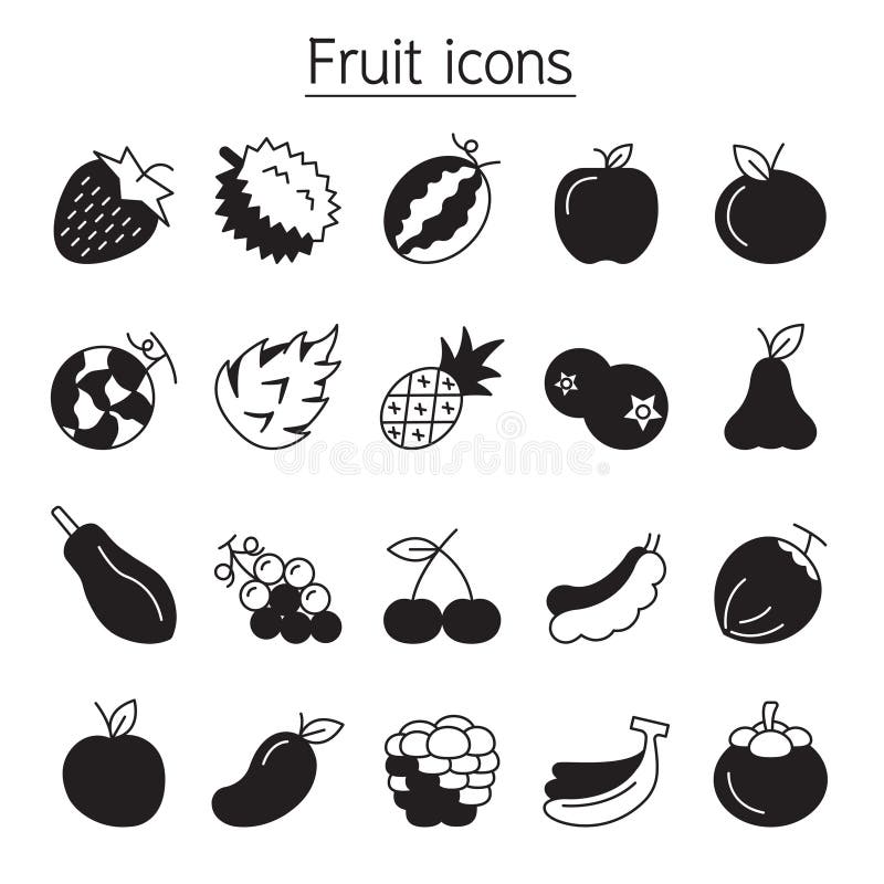 Fruit Icon Set Vector Illustration Graphic Design Stock Vector ...