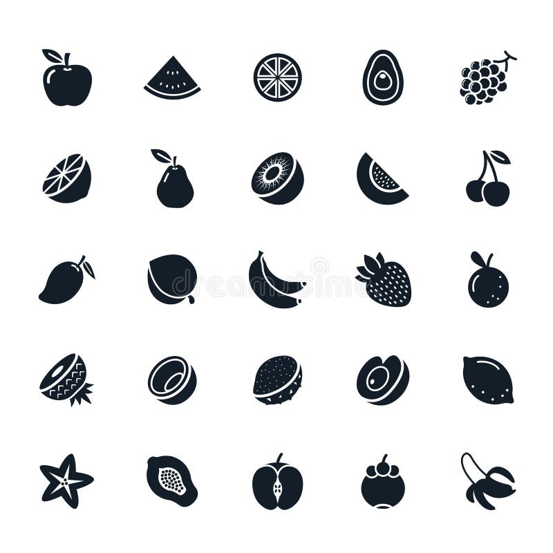 Fruit Icon. Flat Full Colors Design Stock Vector - Illustration of ...
