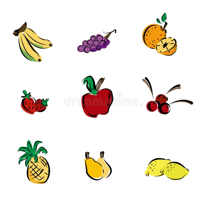 Evil Looking Fruits stock illustration. Illustration of apple - 21615681