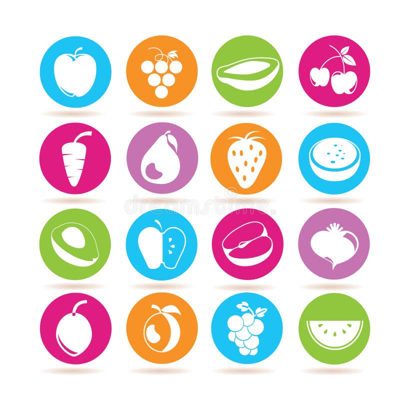 Fruit icons stock illustration. Illustration of grape - 80942885