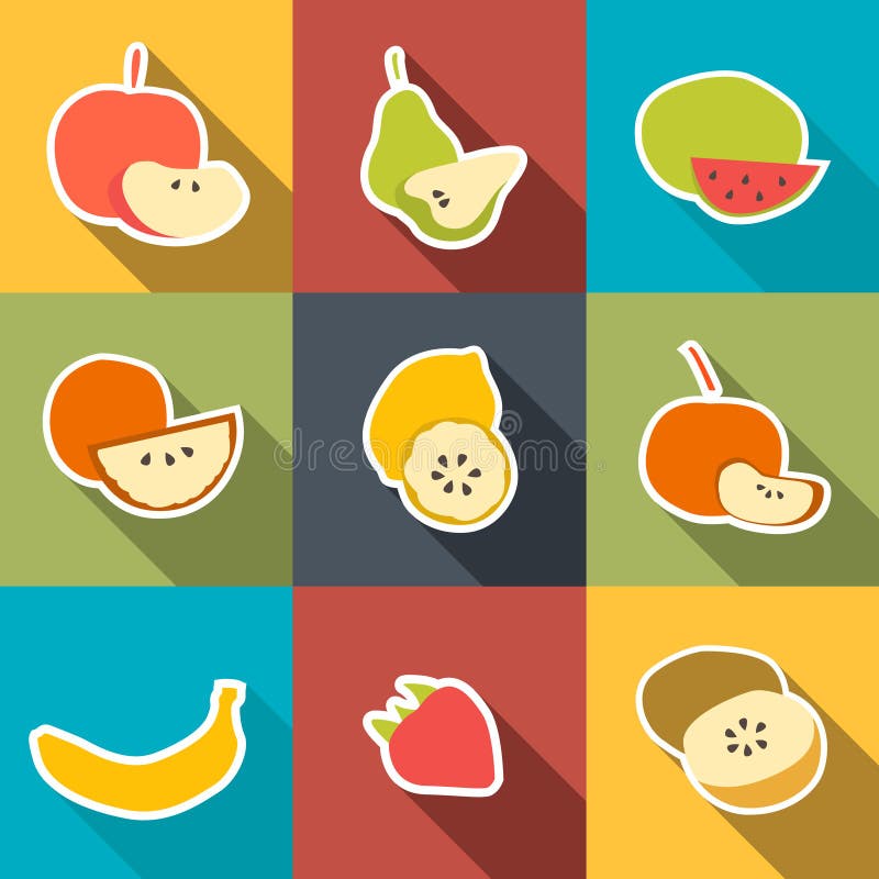 Fruit Icons Sticker Set stock vector. Illustration of melon - 57346934 Fruit Icons Sticker Set stock vector. Illustration of melon - 57346934