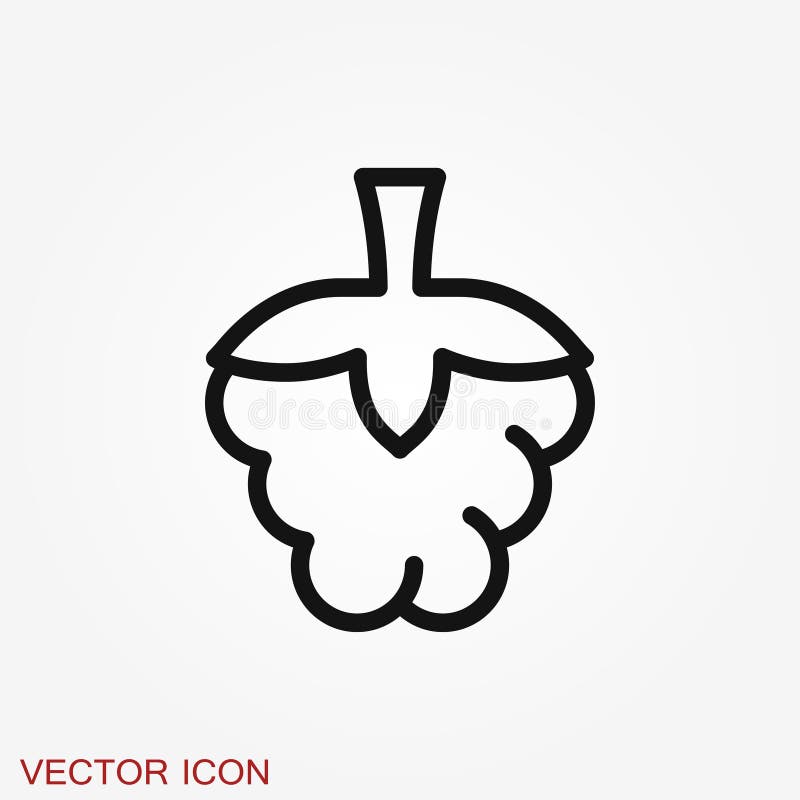 Fruit Icons, Vector Symbol of Food Signs Stock Illustration ...