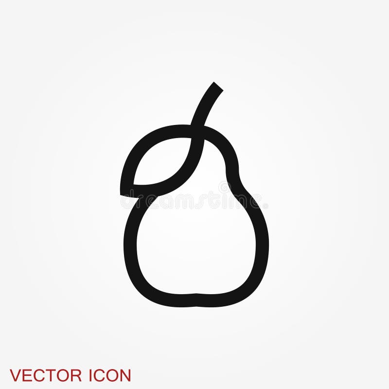 Fruit Icons, Vector Symbol of Food Signs Stock Vector - Illustration of ...