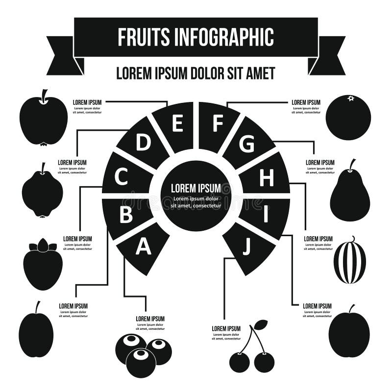Fruit Infographic Concept, Simple Style Stock Vector - Illustration of ...