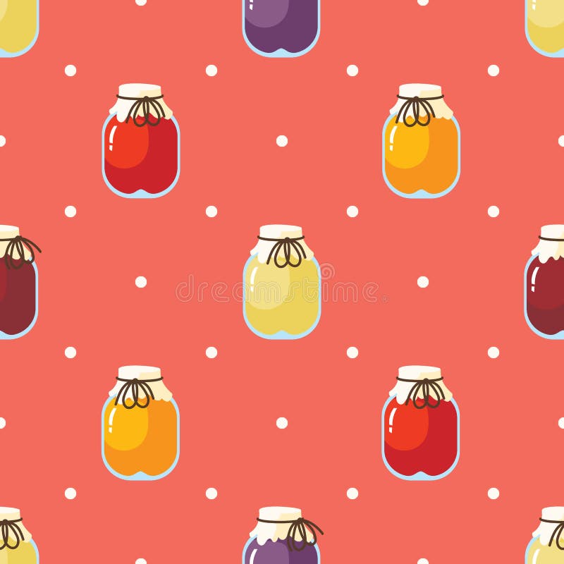Fruit Jam Seamless Pattern stock vector. Illustration of marmalade ...