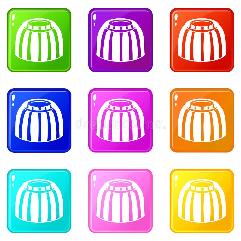 Fruit jelly icons 9 set stock vector. Illustration of jelly - 96158612