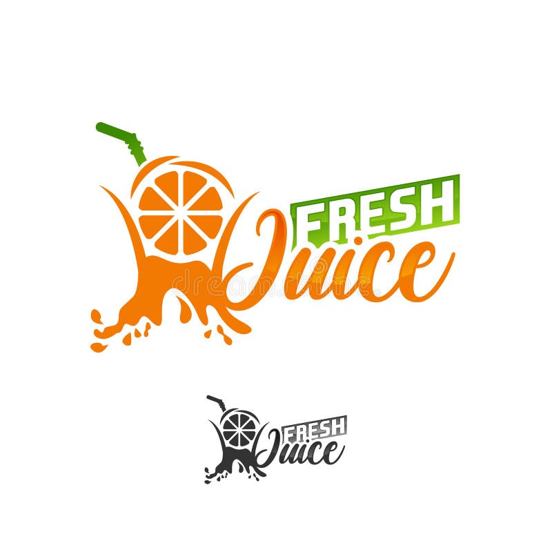 Fruit Juice Logo. Fresh Drink Logo. Vector Illustration, Fresh Juice ...