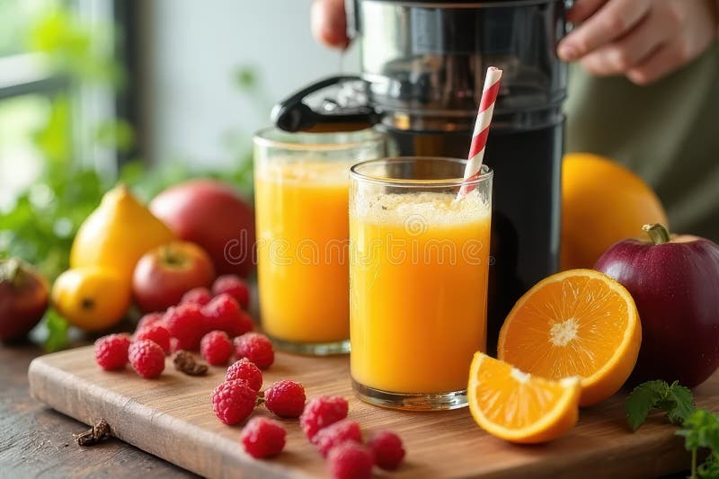 Fruit Juice Making Procedure Stock Illustration - Illustration of ...