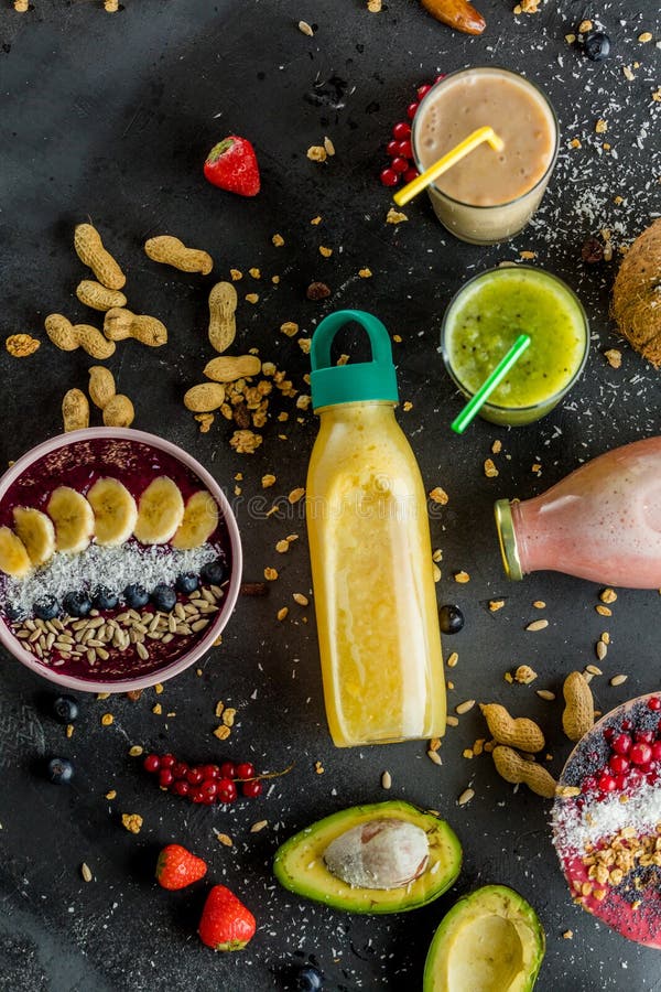 Fruit Juice Mixture. Smooth and Creamy Milkshake Stock Image - Image of ...